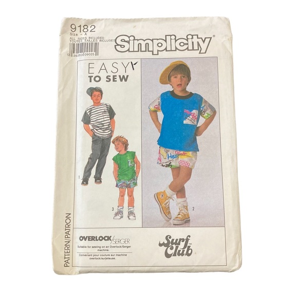 Simplicity | Other | Simplicity Boys Surf Club Sewing Pattern 982 Uncut ...